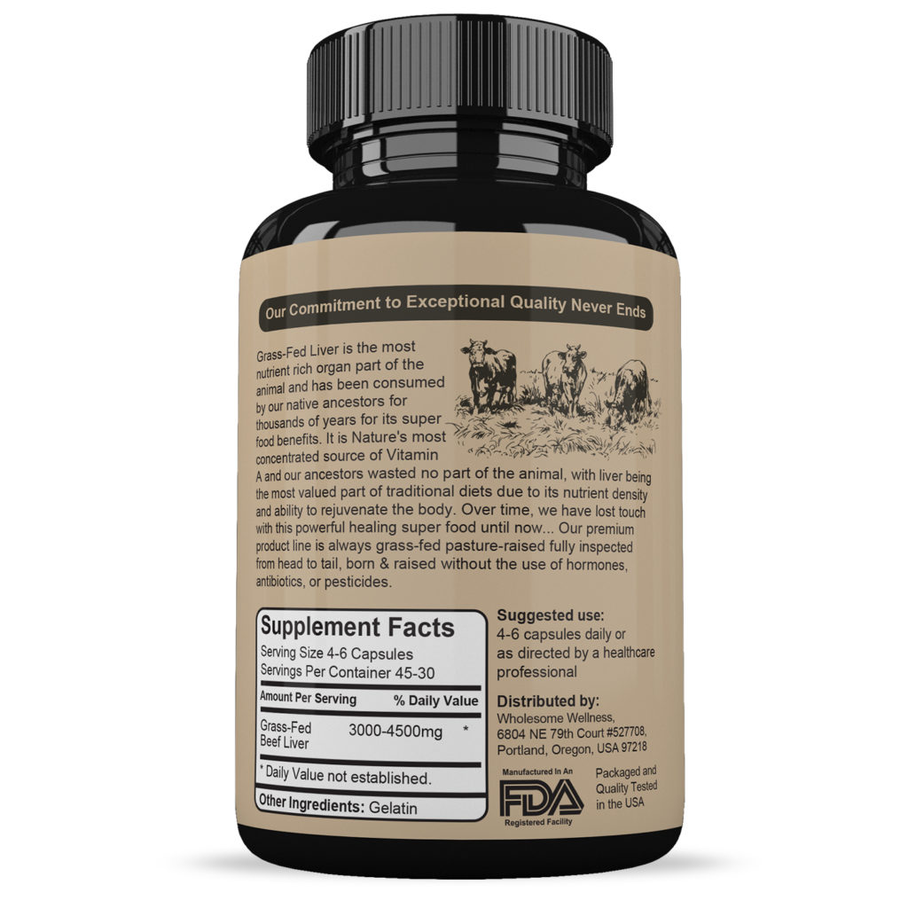 Grass Fed Beef Liver Capsules Wholesome Wellness