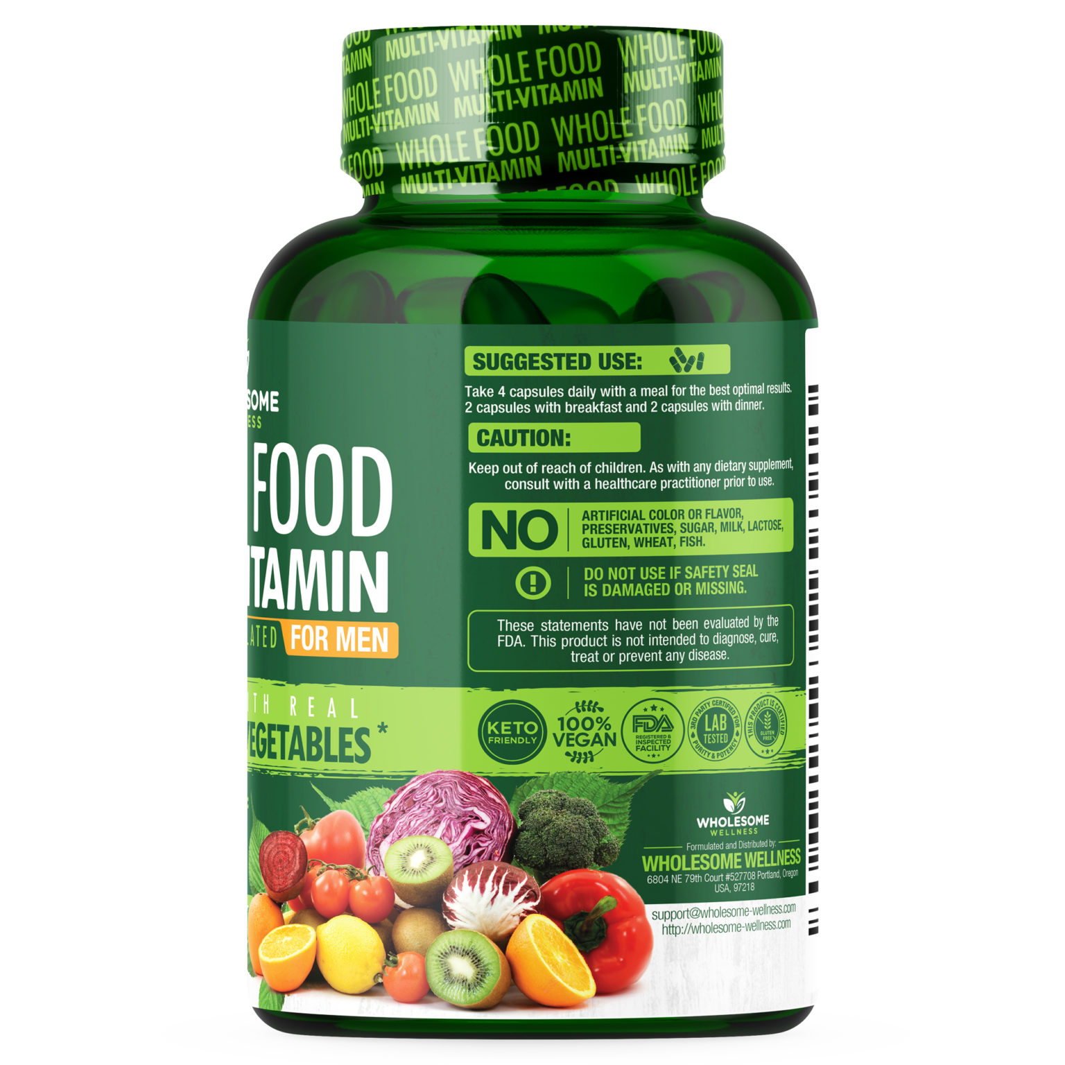 Whole Food Multivitamin for Men - Wholesome Wellness