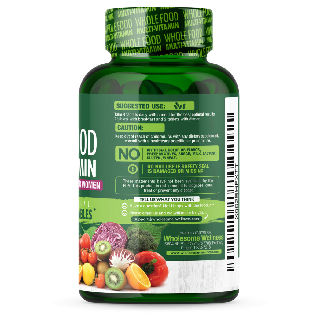 Whole Food Multivitamin for Women Made With Organic & Natural Fruits ...