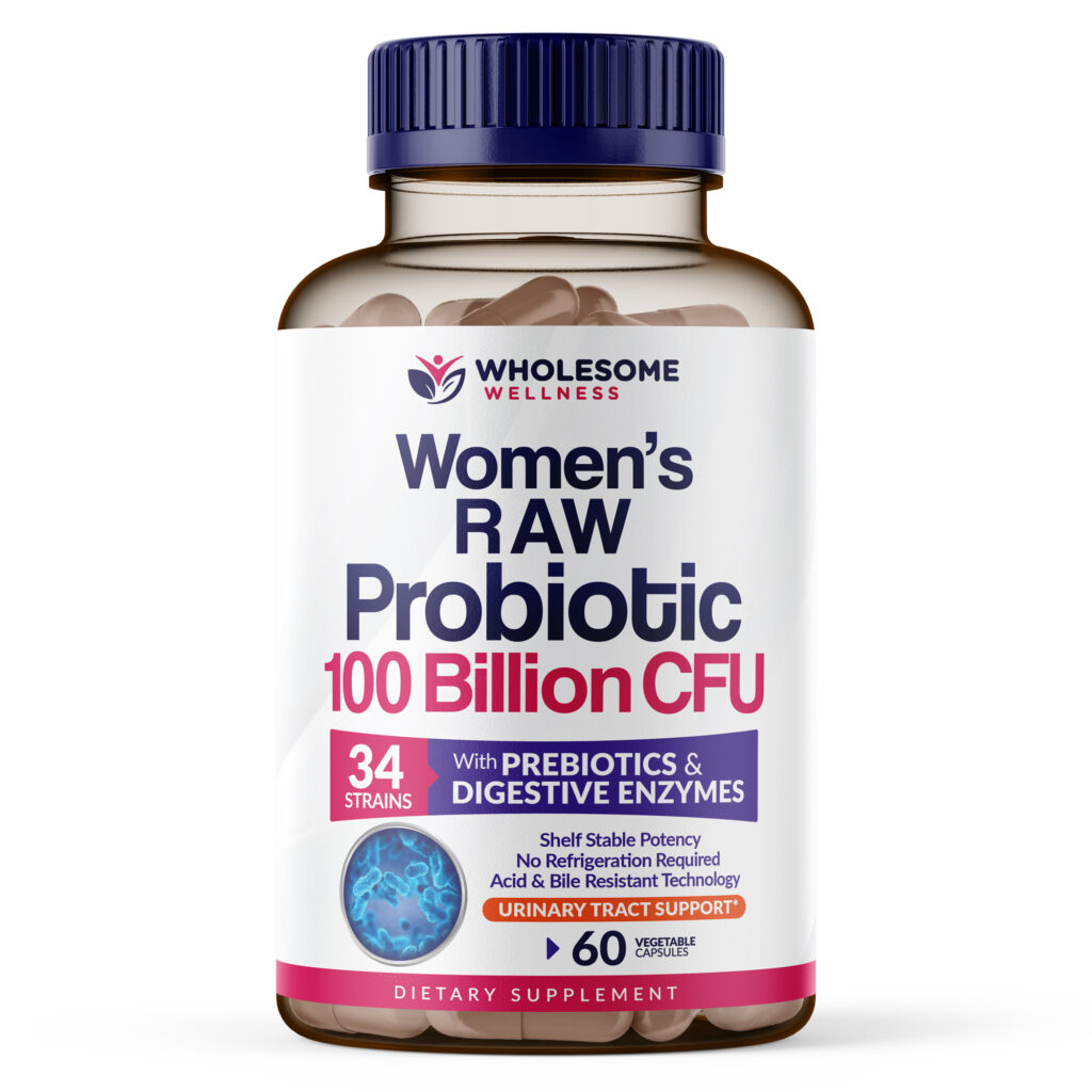 Women's Raw Probiotics 100 Billion CFU Organic With Prebiotics ...